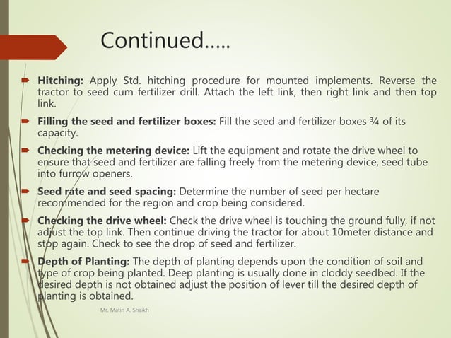 Sowing Planting and Fertilizer Application Equipment | PPTX | Agriculture | Industries