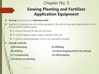 Sowing Planting and Fertilizer Application Equipment | PPTX