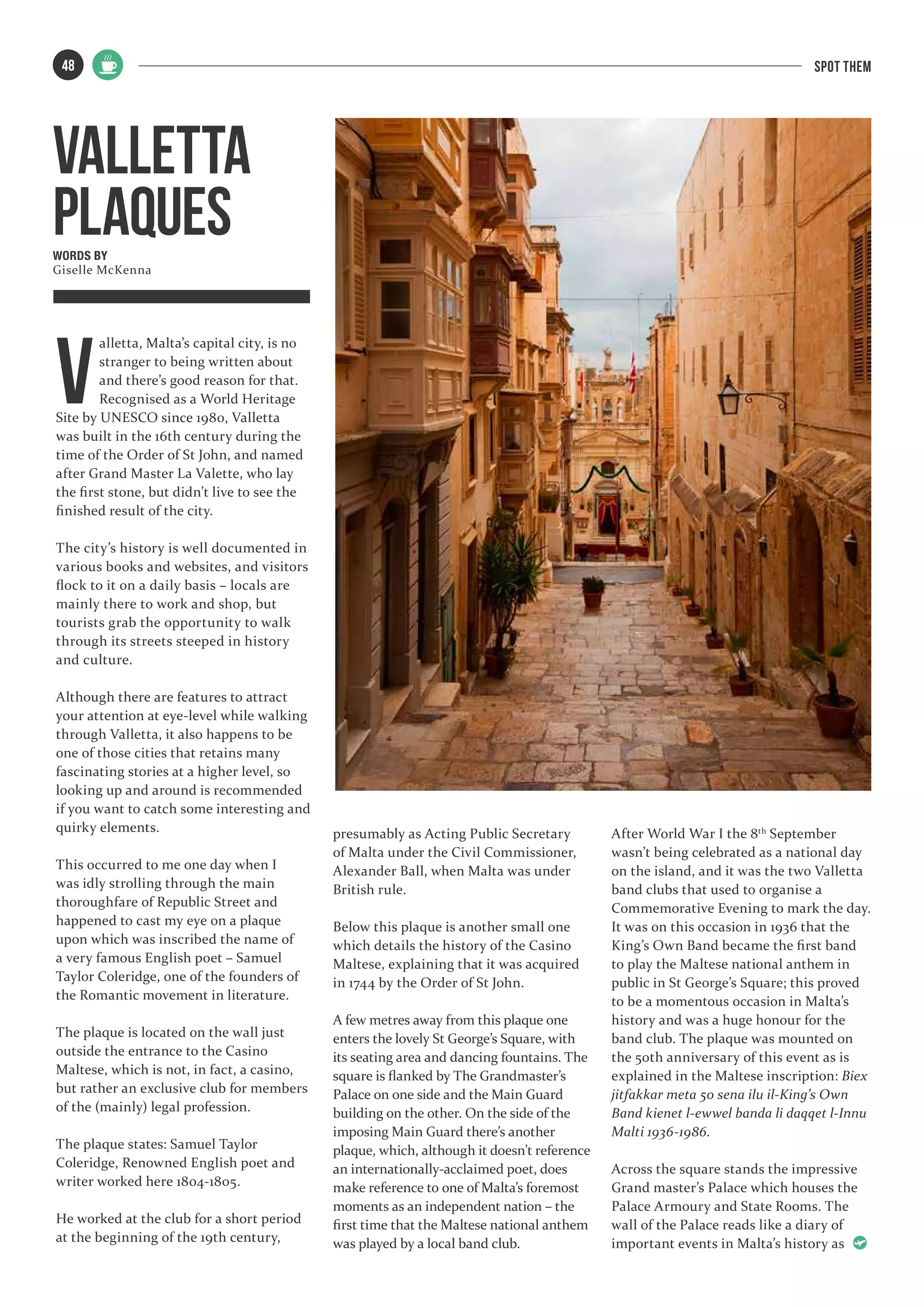 Valletta Plaques - November 2016 | PDF
