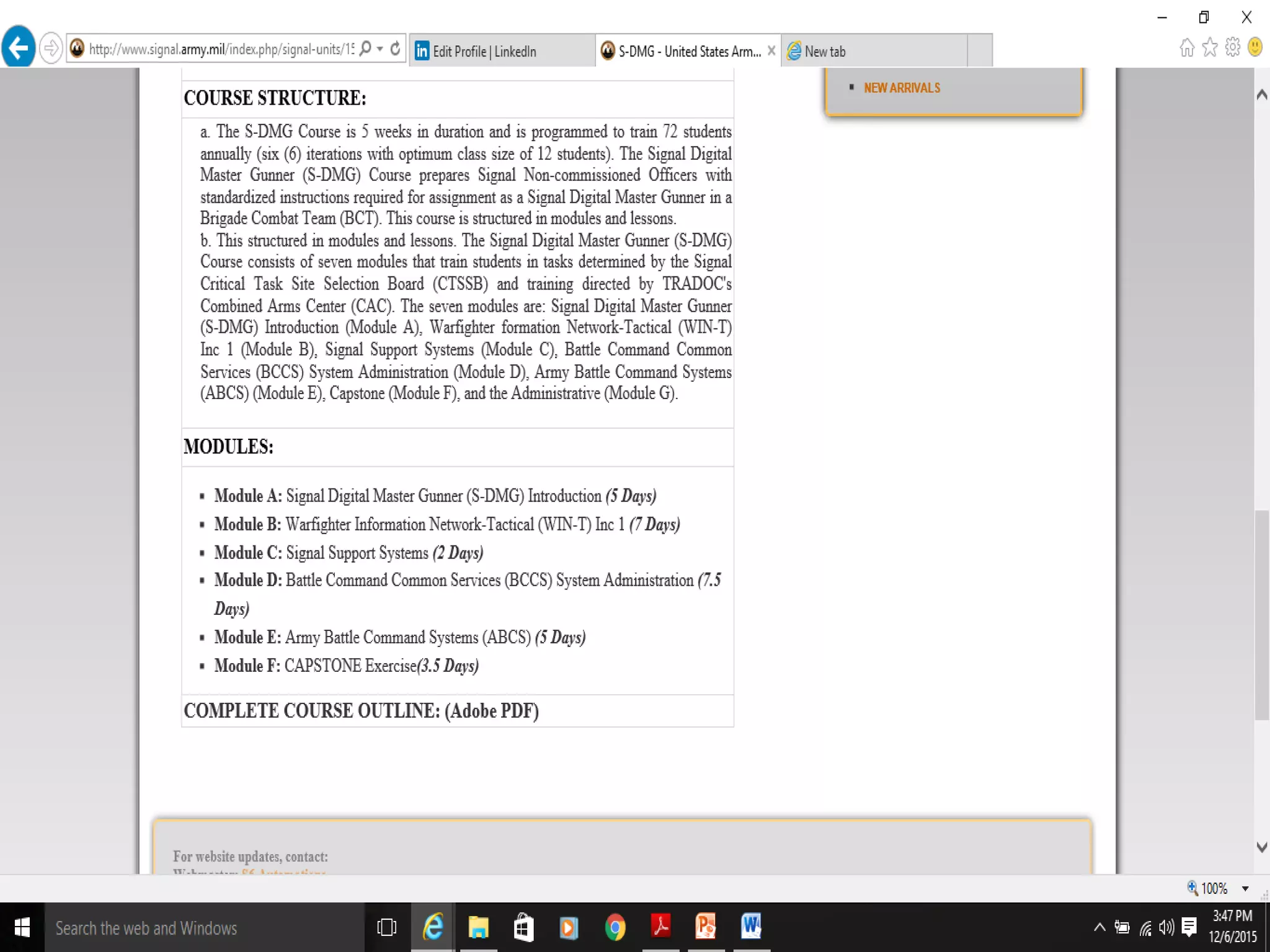 Signal Digital Master Gunner course overview | PPT