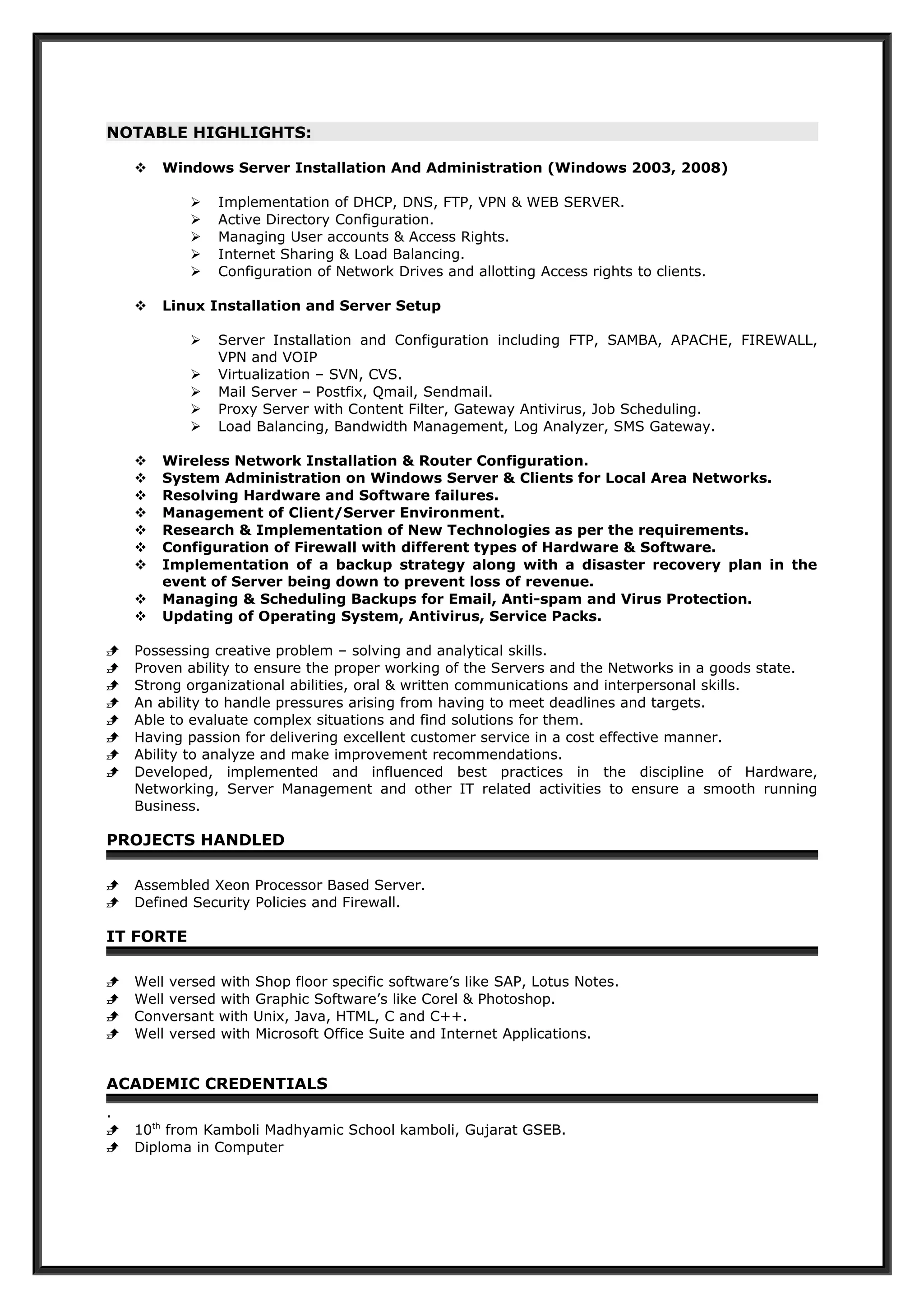 Yasin Patel resume | DOC