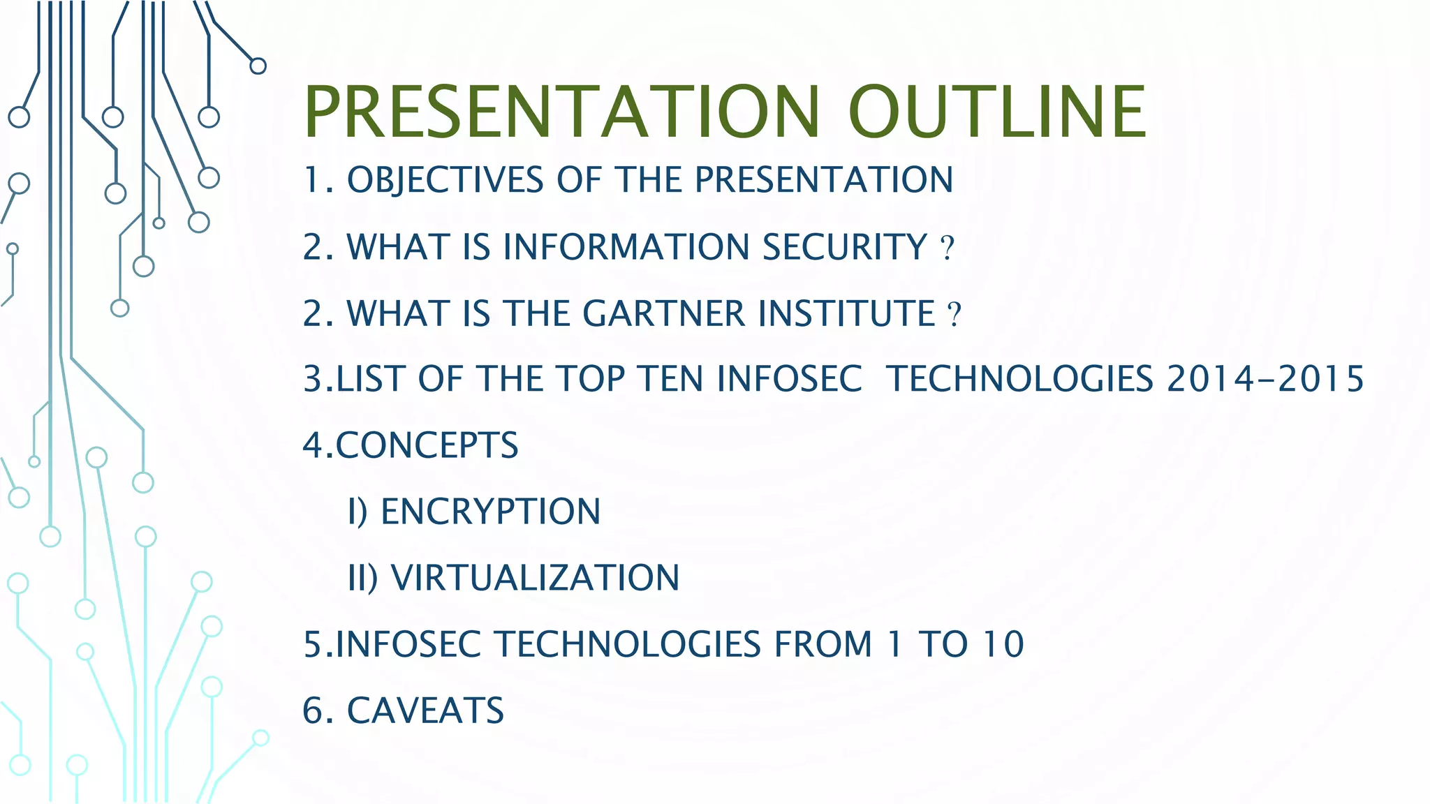 Gartner technologies for Infosec 2014-2015 | PPTX