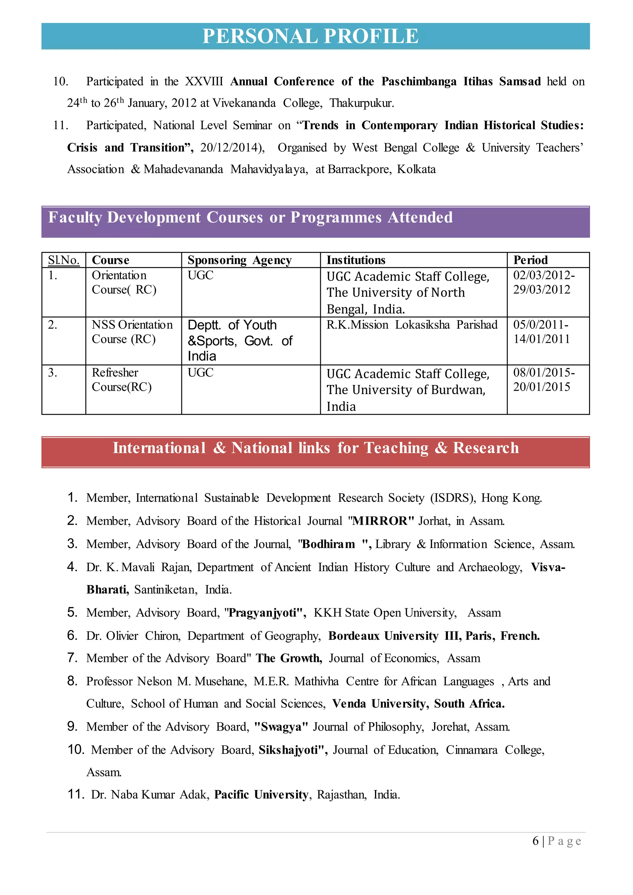 PROFILE OF kartick(UGC-UPDATE) | DOCX