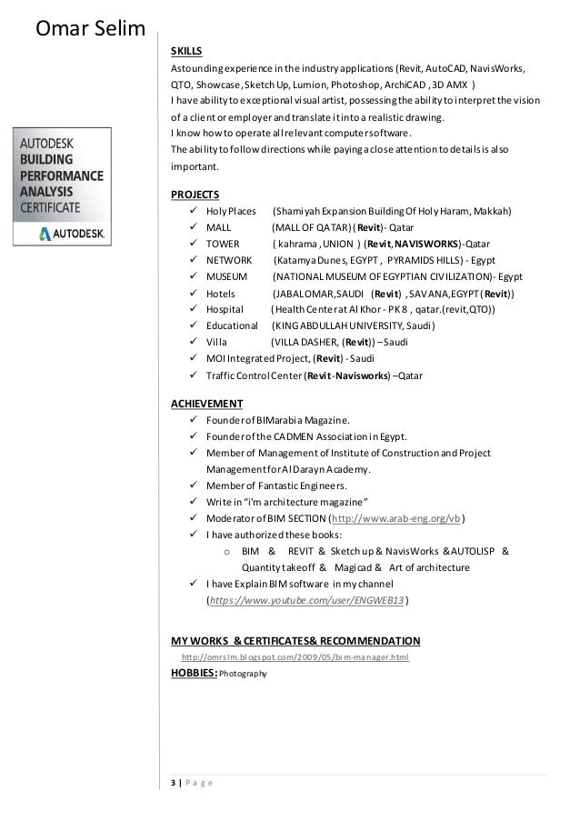 Omar Selim Cv Bim