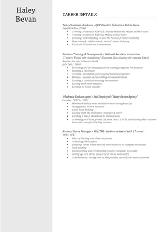 Haley Bevan Resume November 2016[1] copy | PDF