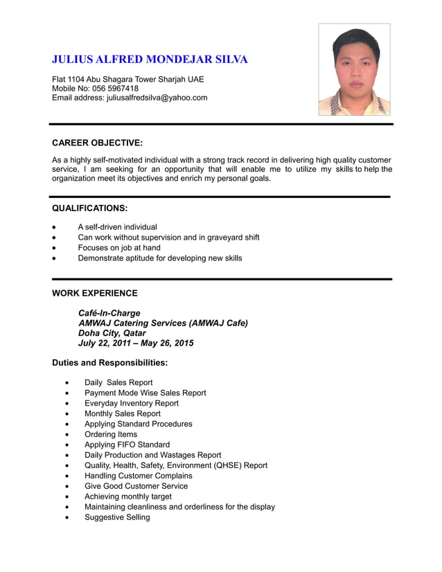 Julius Alfred Silva CV1 | PDF