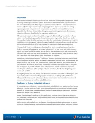 Embedded software static analysis_Polyspace-WhitePaper_final | PDF