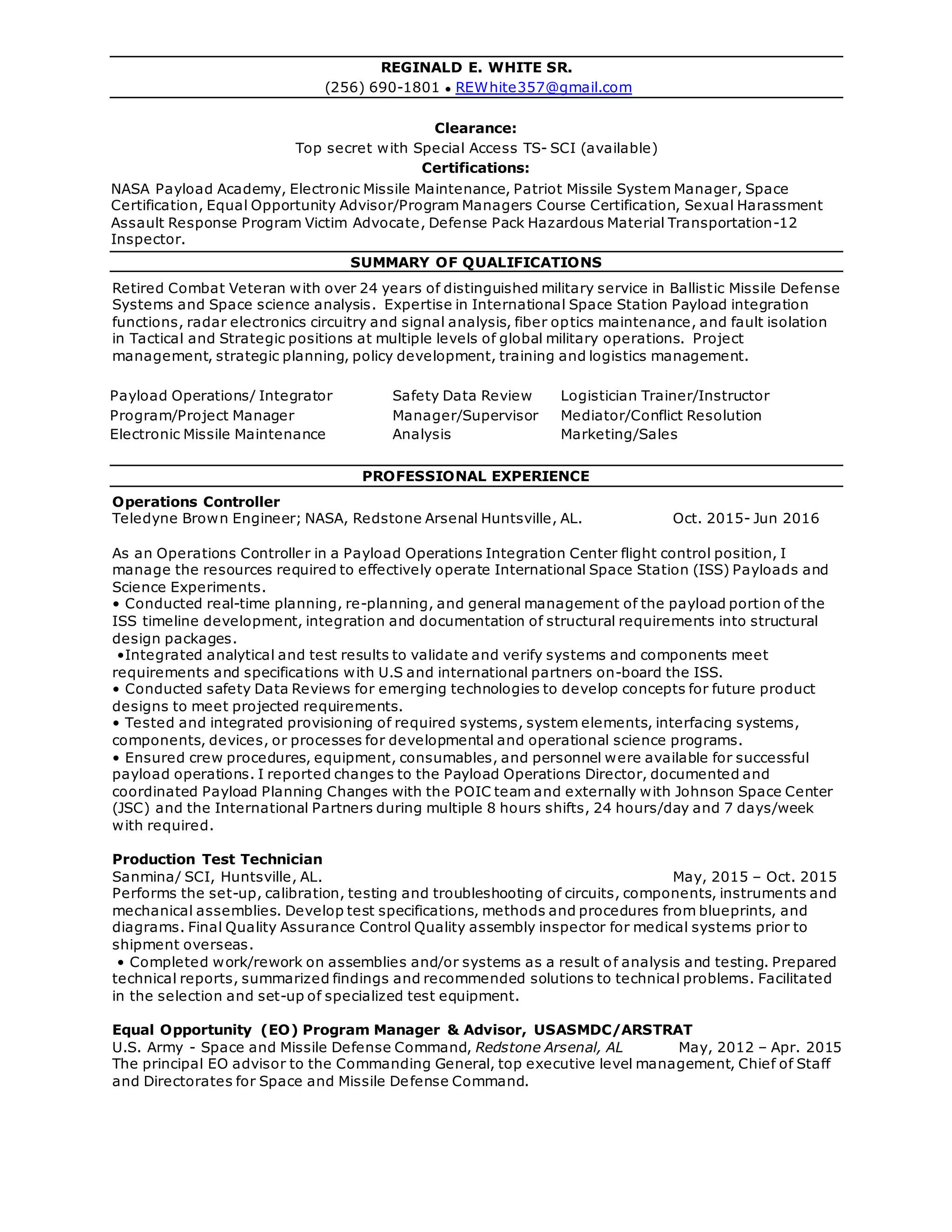RWhite Resume v15.2. | DOCX