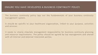 Healthcare Business Continuity Planning - BCP | PDF