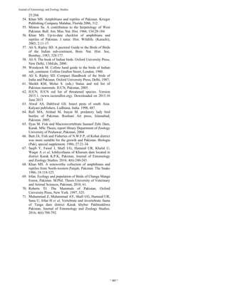 Zoological fauna of Khurum Dam and Muhabbat Khel Dams of Karak | PDF