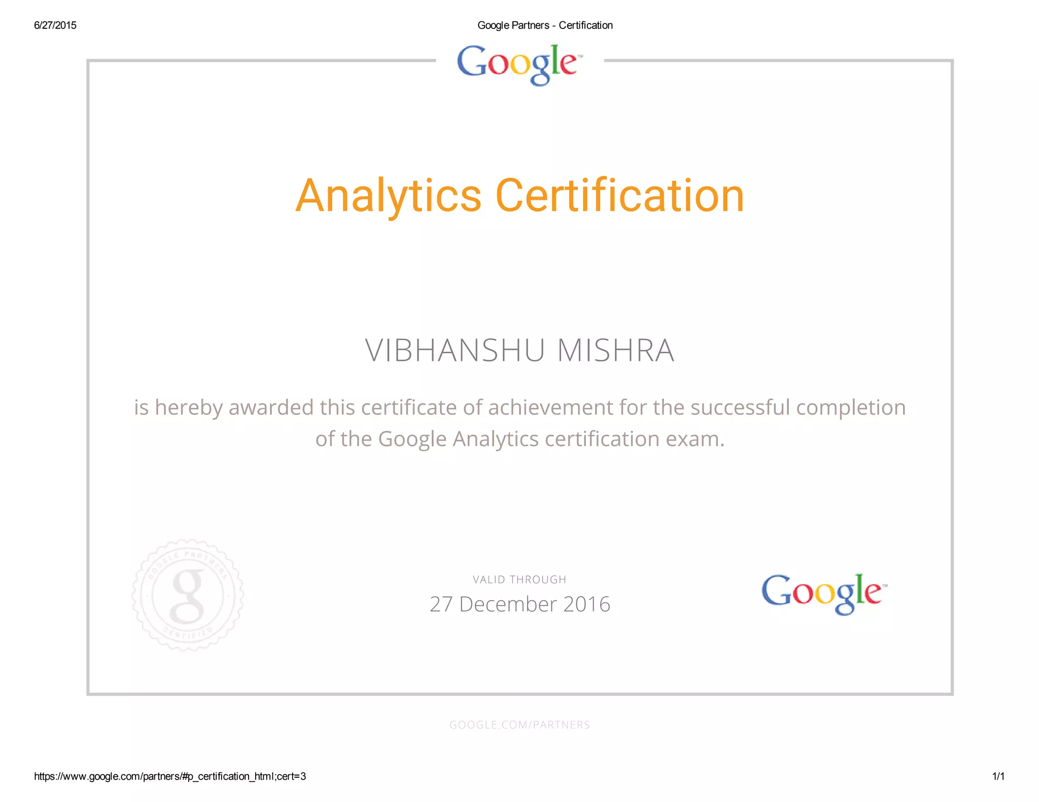 Google Partners - Certification | PDF