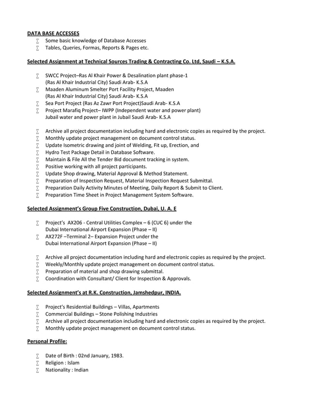 Muhammad Shamim up date CV 30-11-2015 | PDF