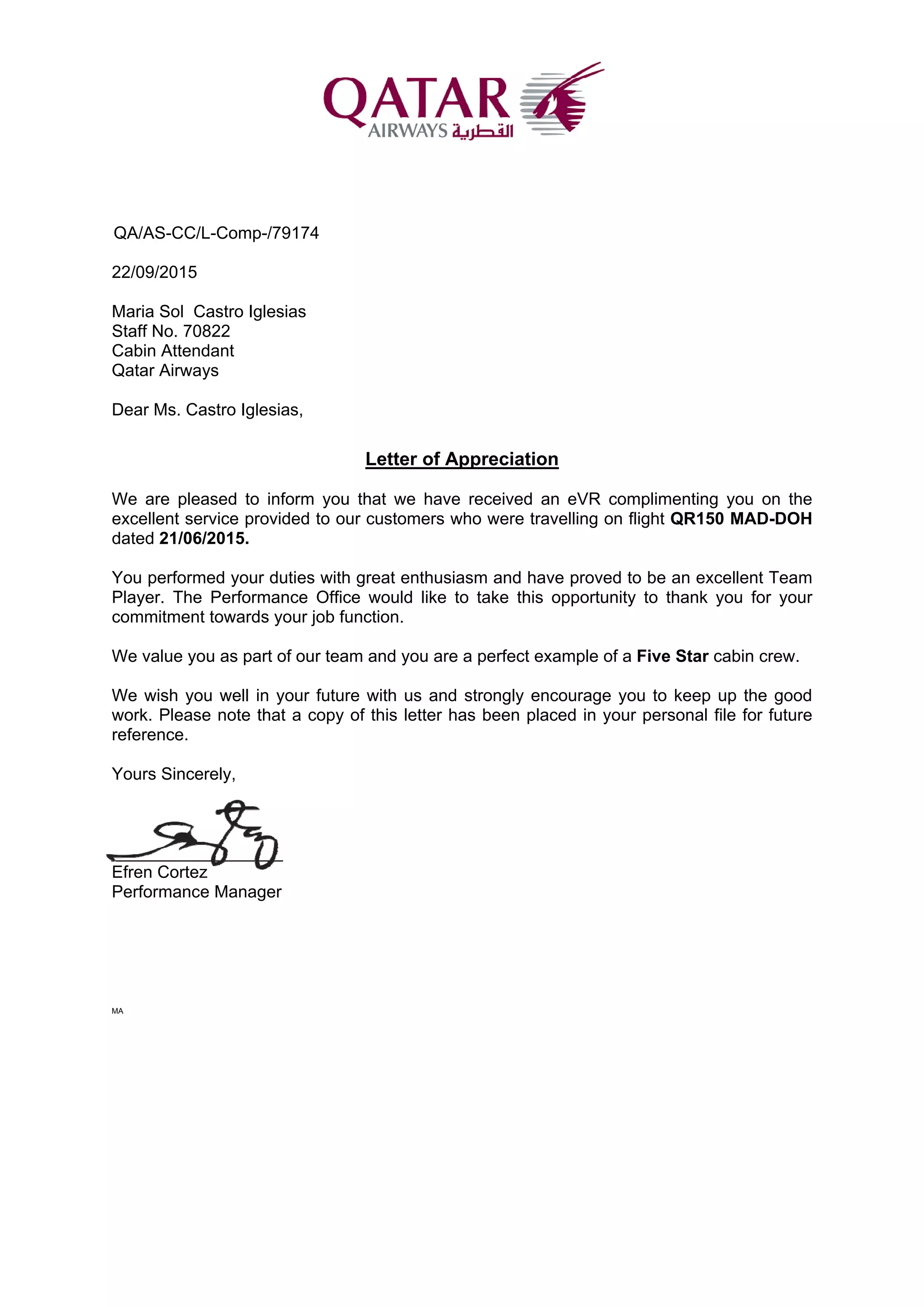 Letter of Appreciation MAD | PDF
