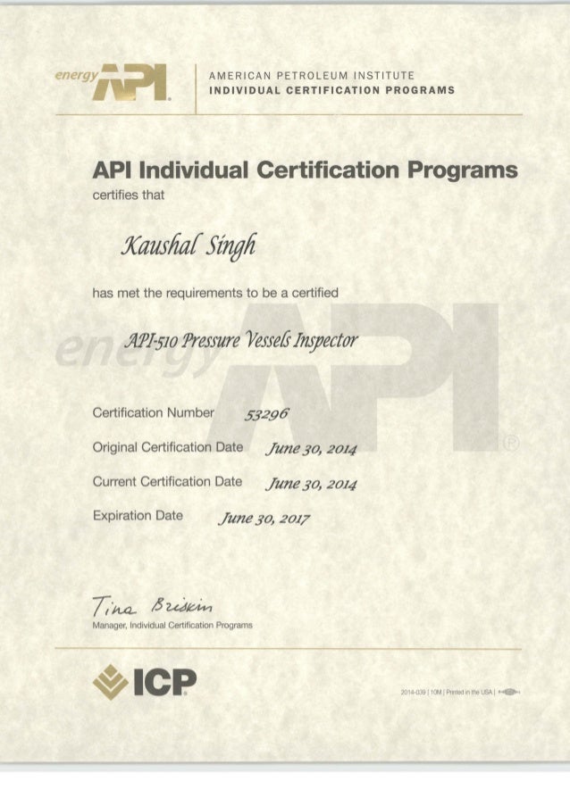 API Certificate