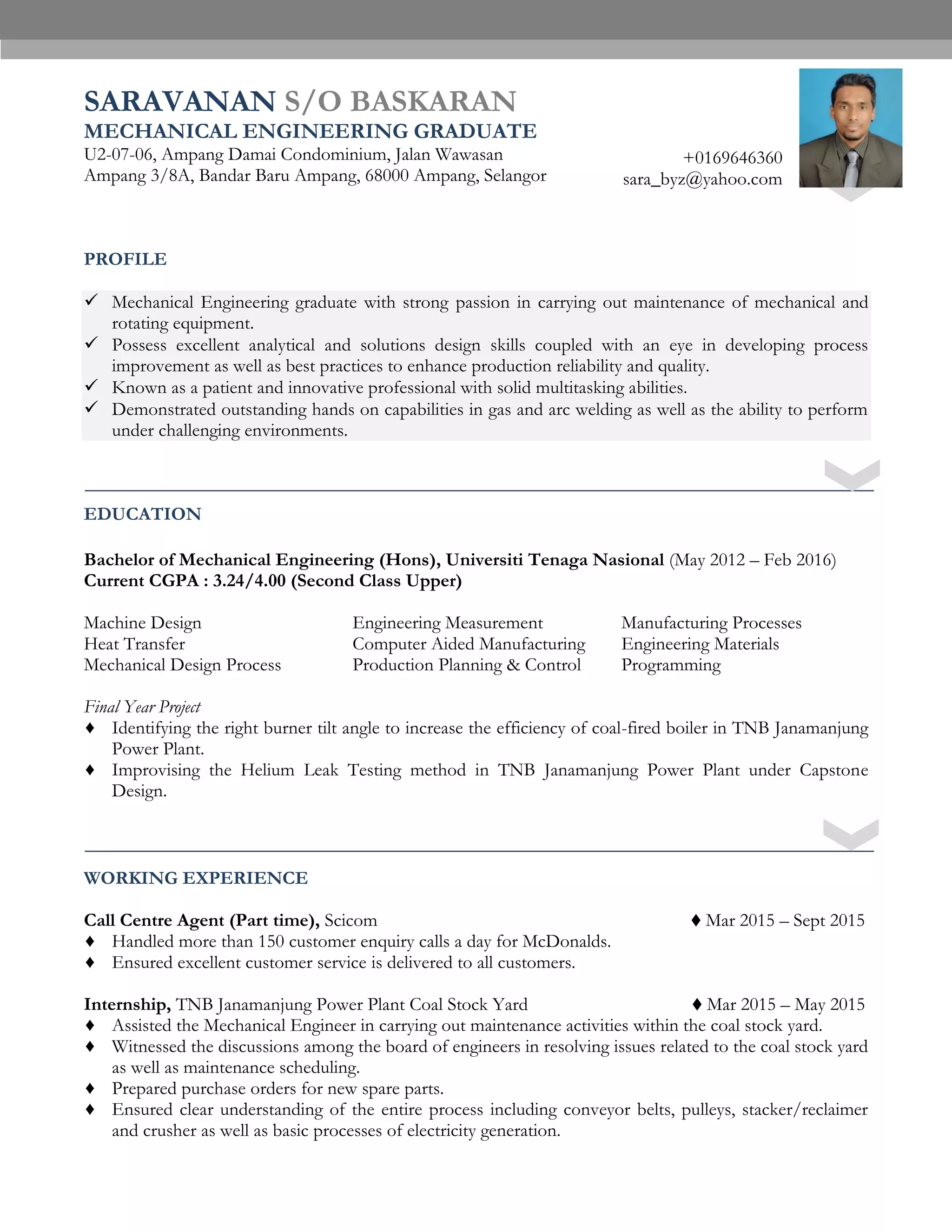 Saravanan Baskaran Resume | PDF