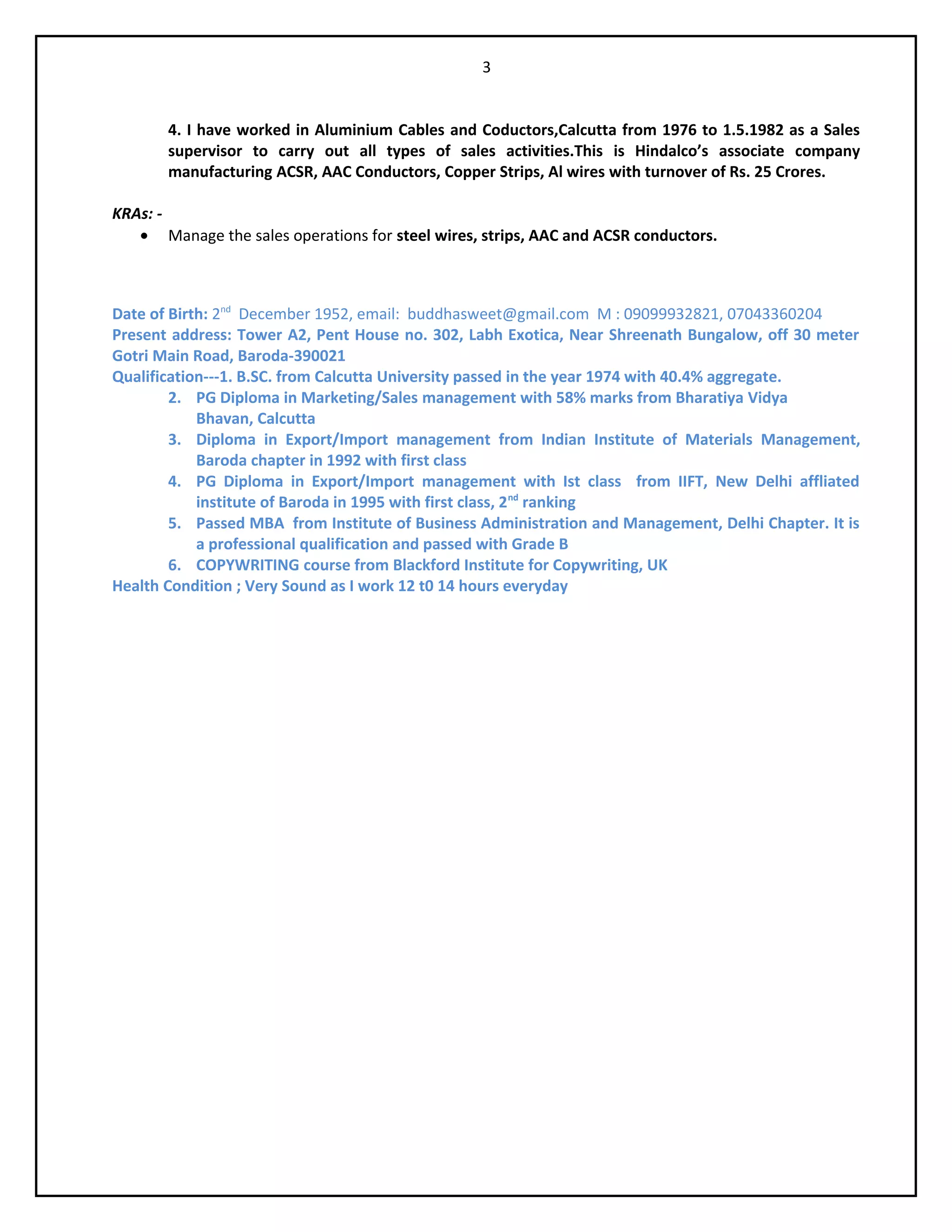 Bio-data_B.D. Basu | PDF