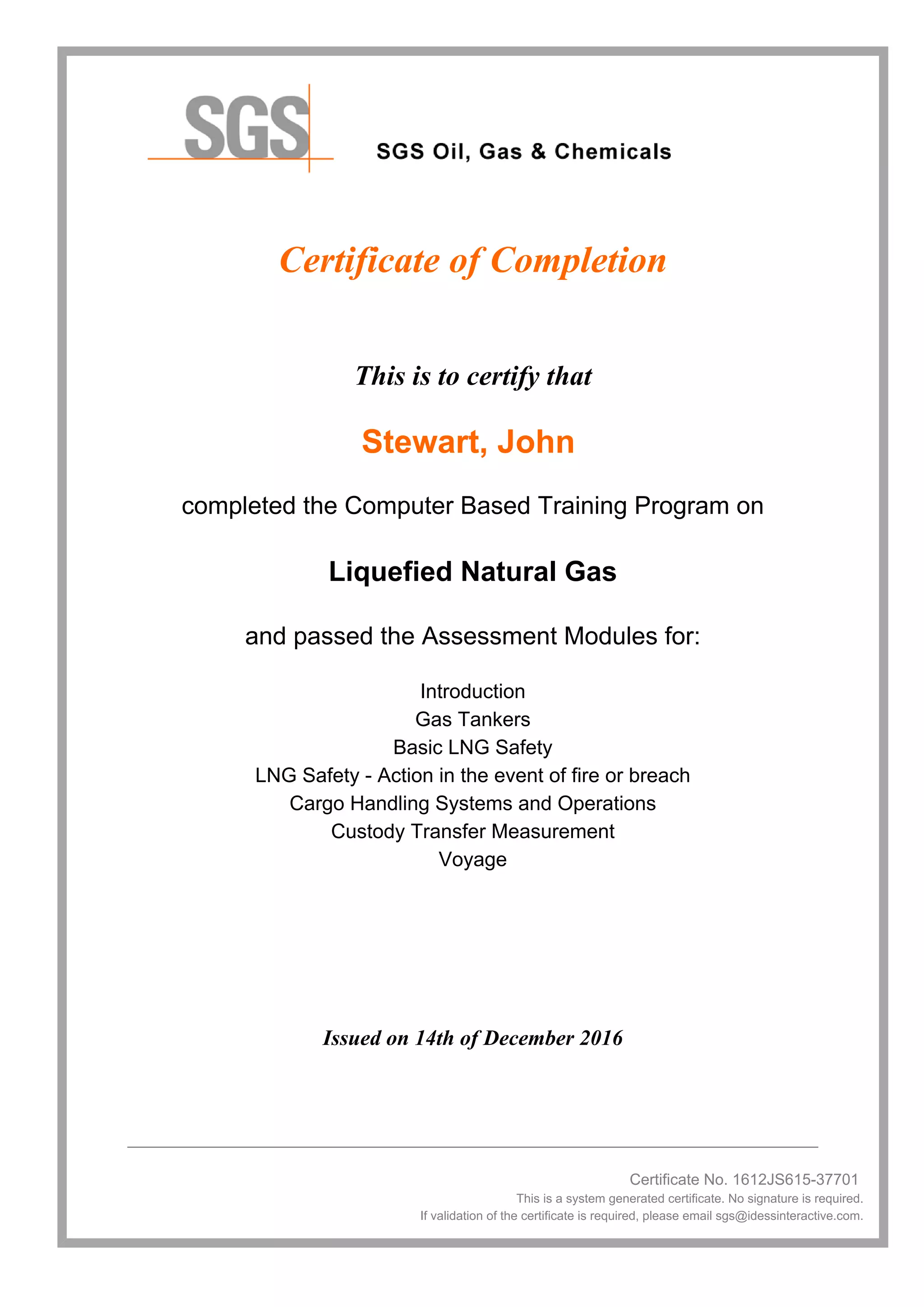 LNG_Certification | PDF