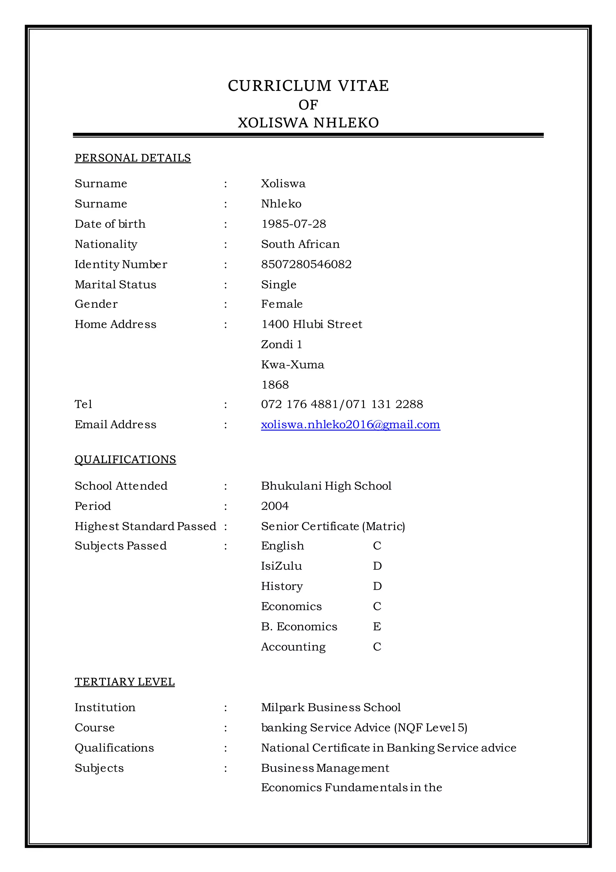 Nhleko | DOCX | Business Administration | Business