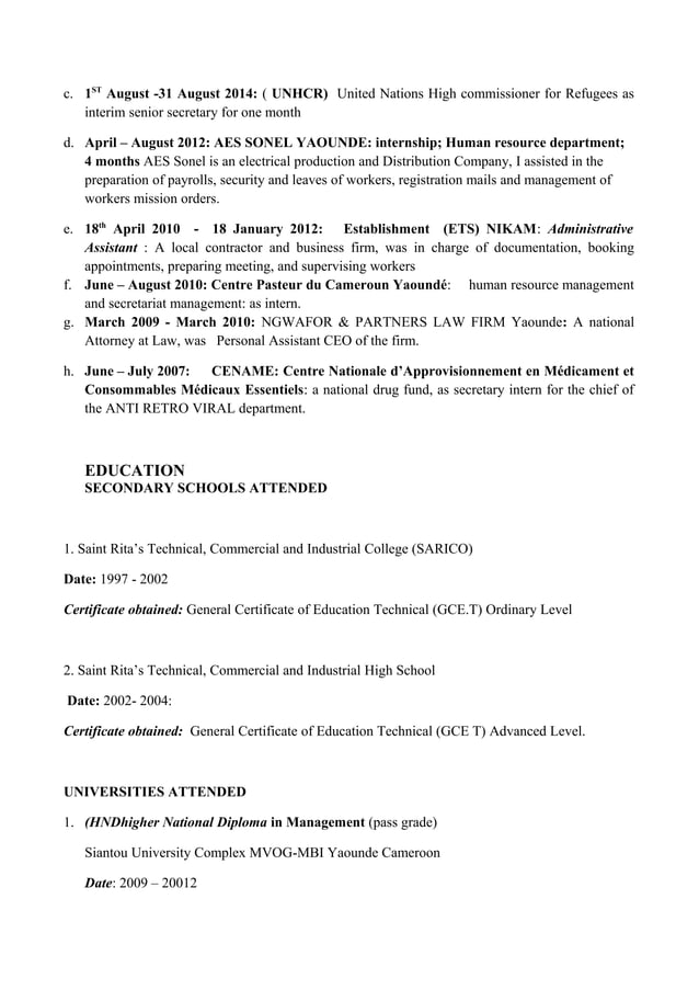 job cv de patience flora | PDF