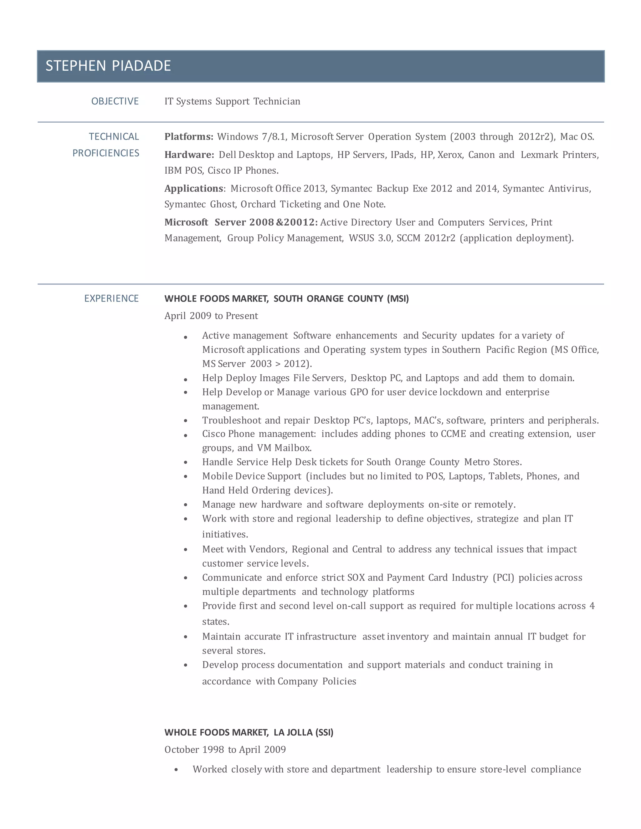 Stephen Piadade-updated 11.22.16 for linkden with no contact info | PDF