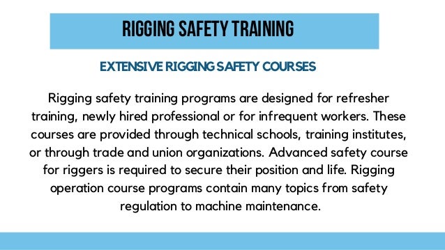Be a Certified Rigger with Advanced Rigging Safety Courses