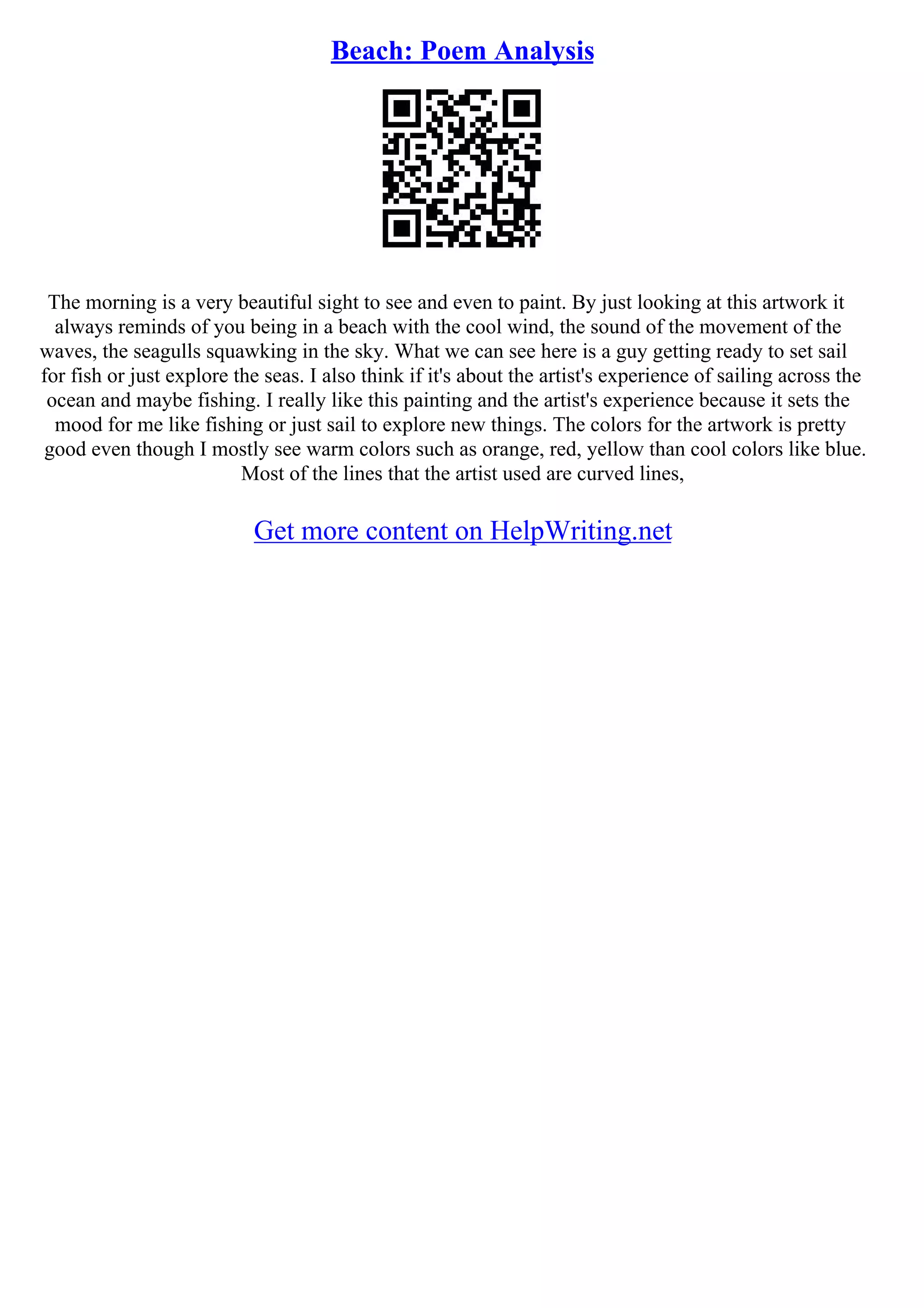 Beach Burial Essay | PDF