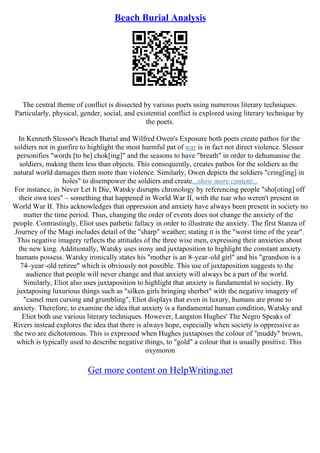 Beach Burial Essay | PDF