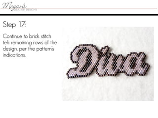 Beaded Diva Necklace Brick Stitch Lettering Tutorial | PDF