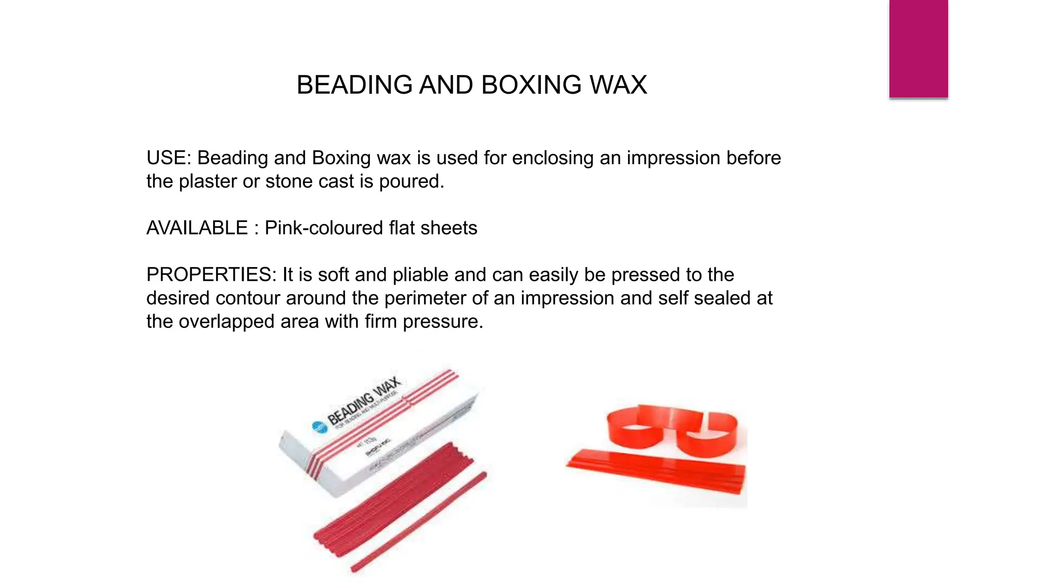 BEADING AND BOXING.ppt bds 1st year dental material | PPSX