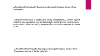 BEADING AND BOXING.ppt bds 1st year dental material | PPSX