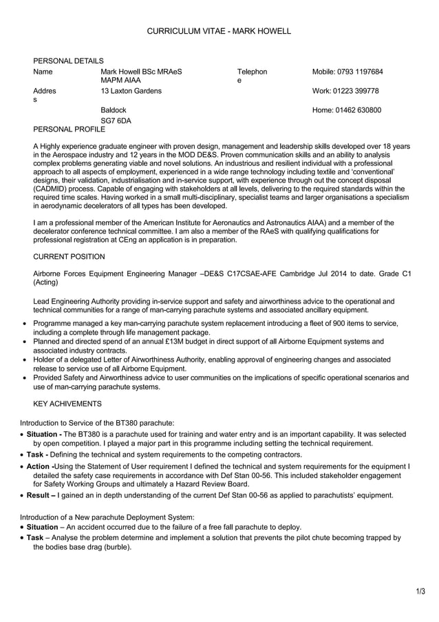 abridged CV 2015 Feb | DOC | Aviation Industry | Industries