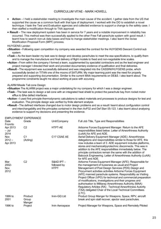 abridged CV 2015 Feb | DOC | Aviation Industry | Industries