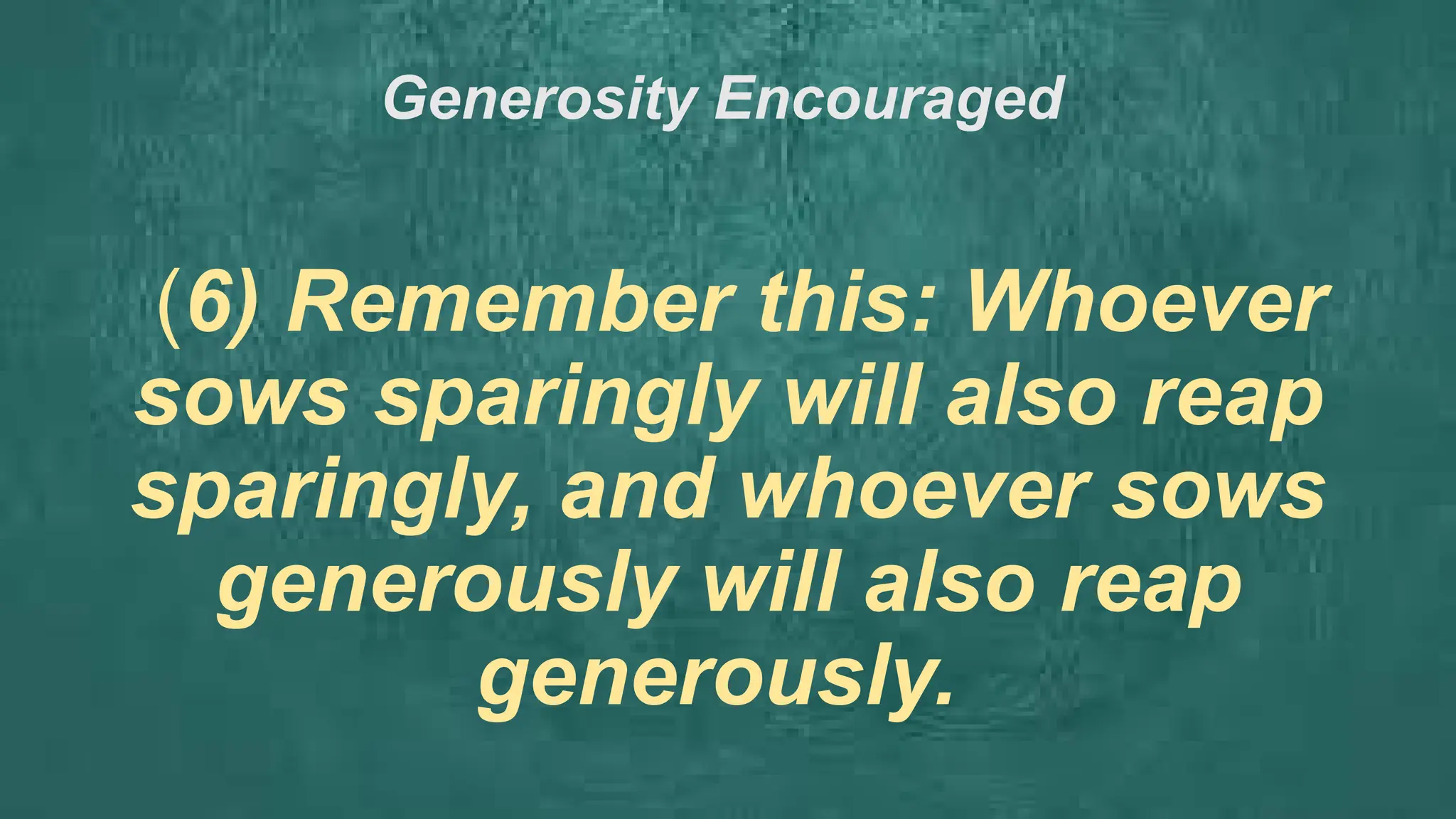 BE A GENEROUS SOWER OF THE SEED.pptxhshsfls | PPTX