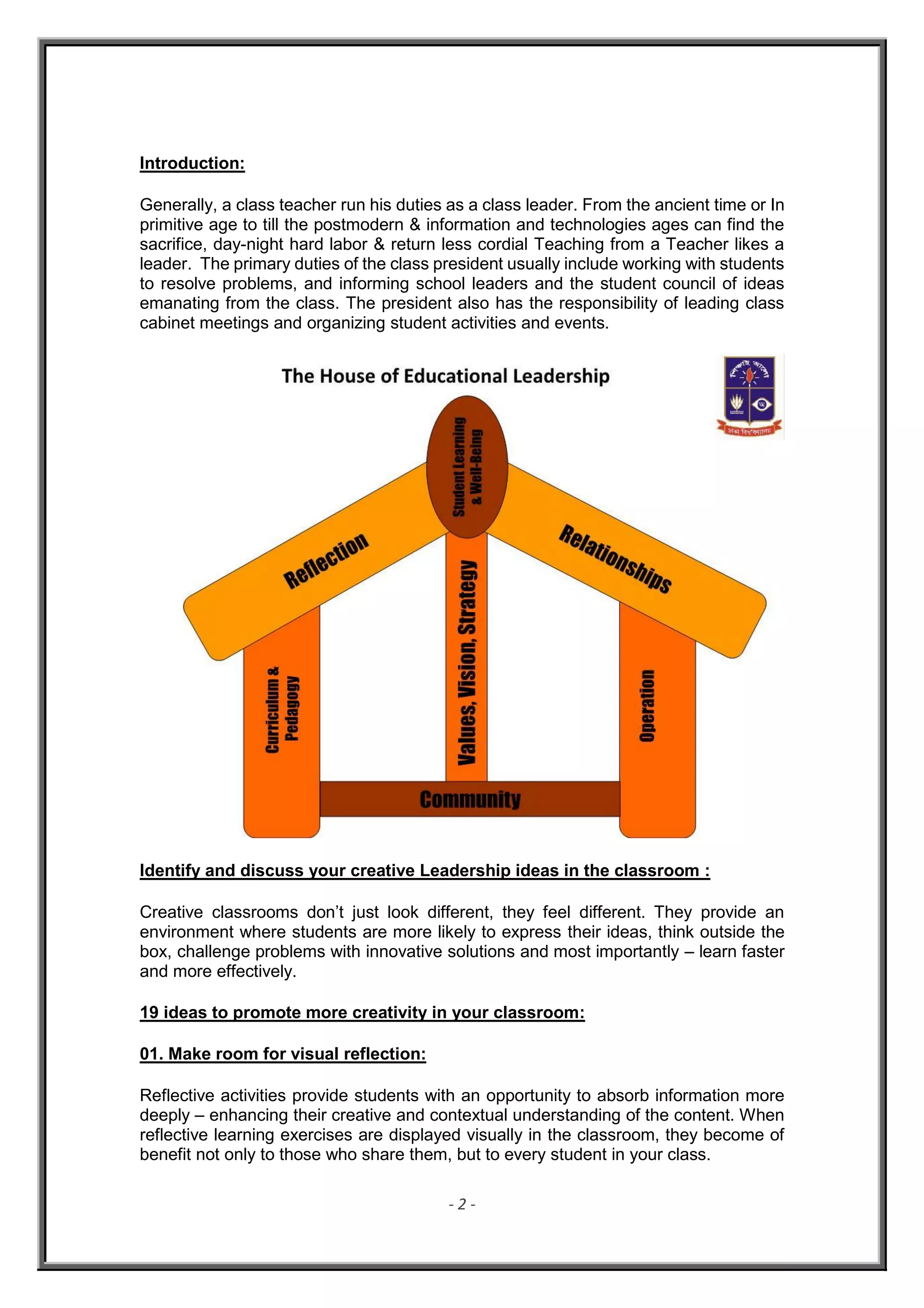 Be a leader in a classroom | PDF