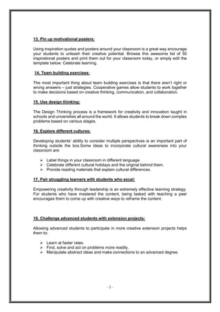 Be a leader in a classroom | PDF