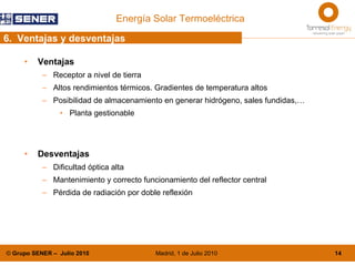 Beam down solar towers -- torres solares tipo beam-down | PPT