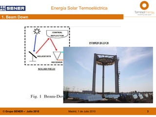 Beam down solar towers -- torres solares tipo beam-down | PPT