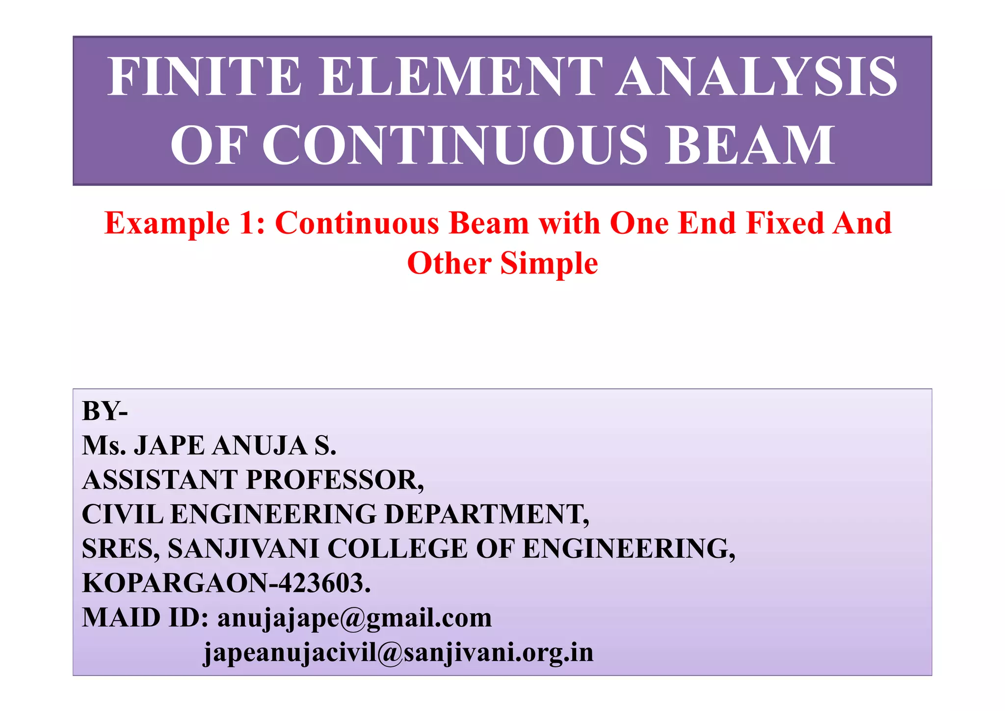 Stiffness matrix method of indeterminate beam-1 | PDF