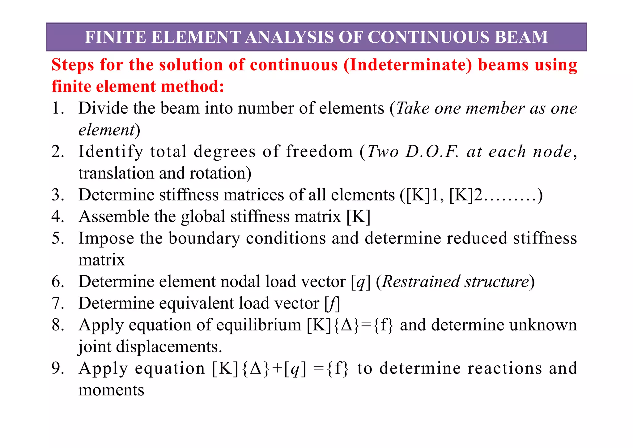 Stiffness matrix method of indeterminate beam-1 | PDF