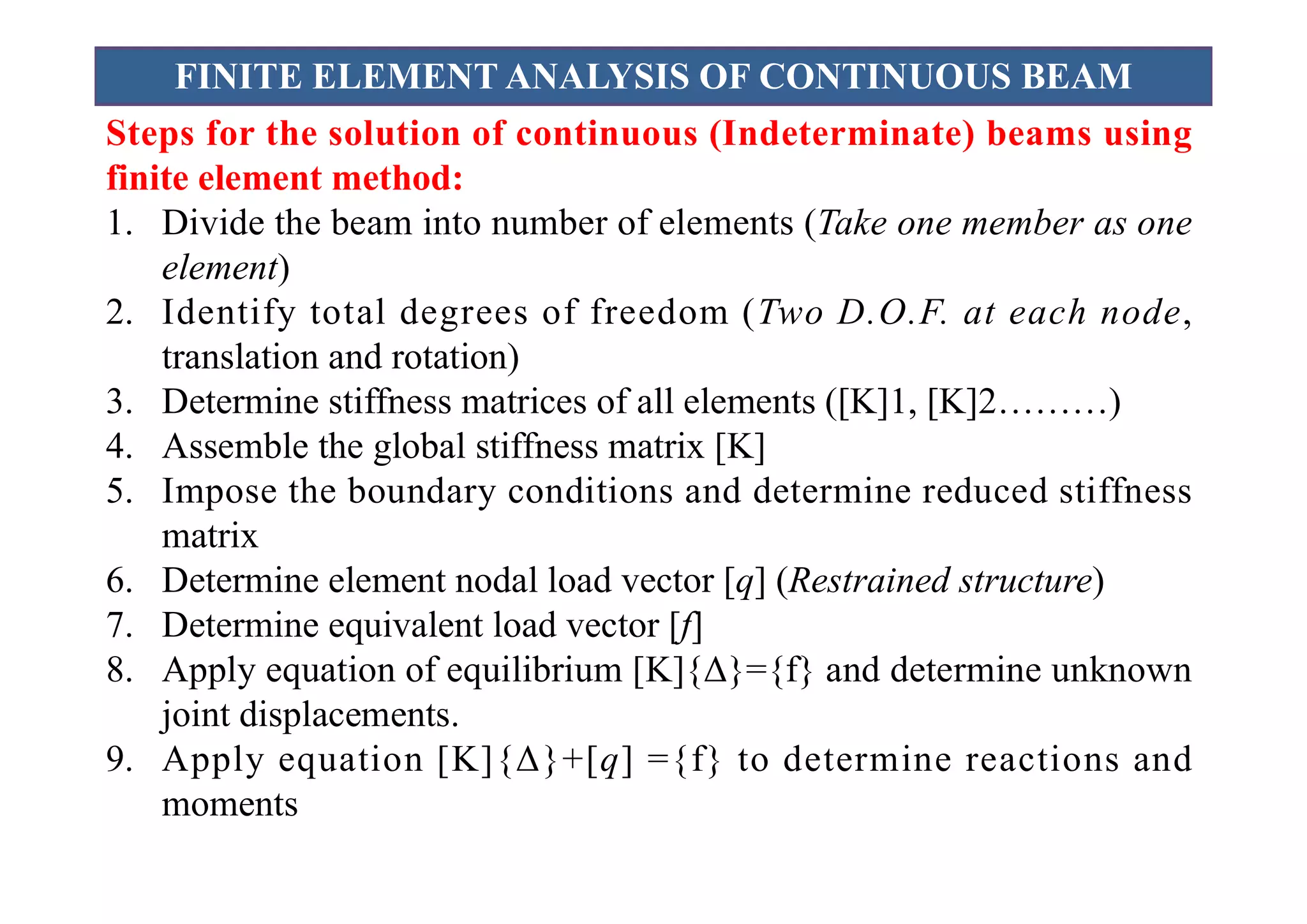 Stiffness matrix method of indeterminate Beam2 | PDF | Chemistry | Science