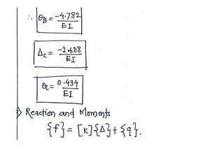 Stiffness matrix method of indeterminate Beam5 | PDF
