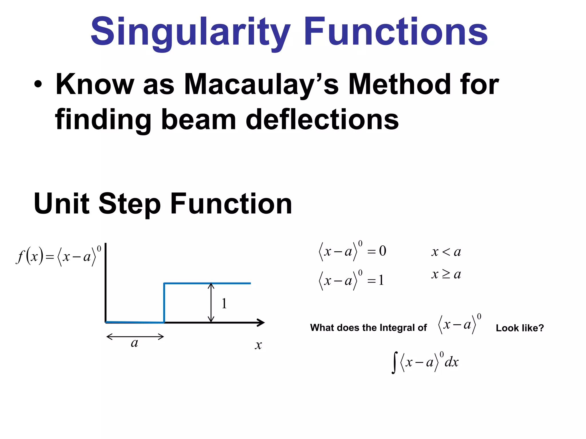 Beam deflections using singularity functions | PPT Beam deflections using singularity functions | PPT