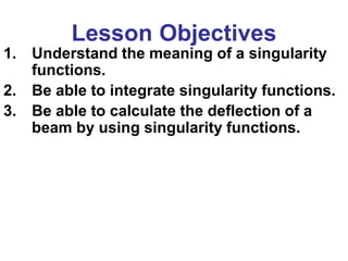 Beam deflections using singularity functions | PDF