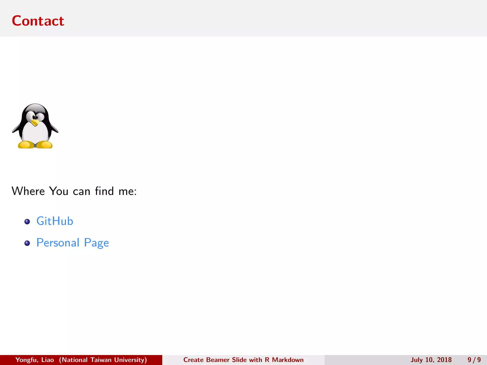Create Beamer Slide with R Markdown | PPT