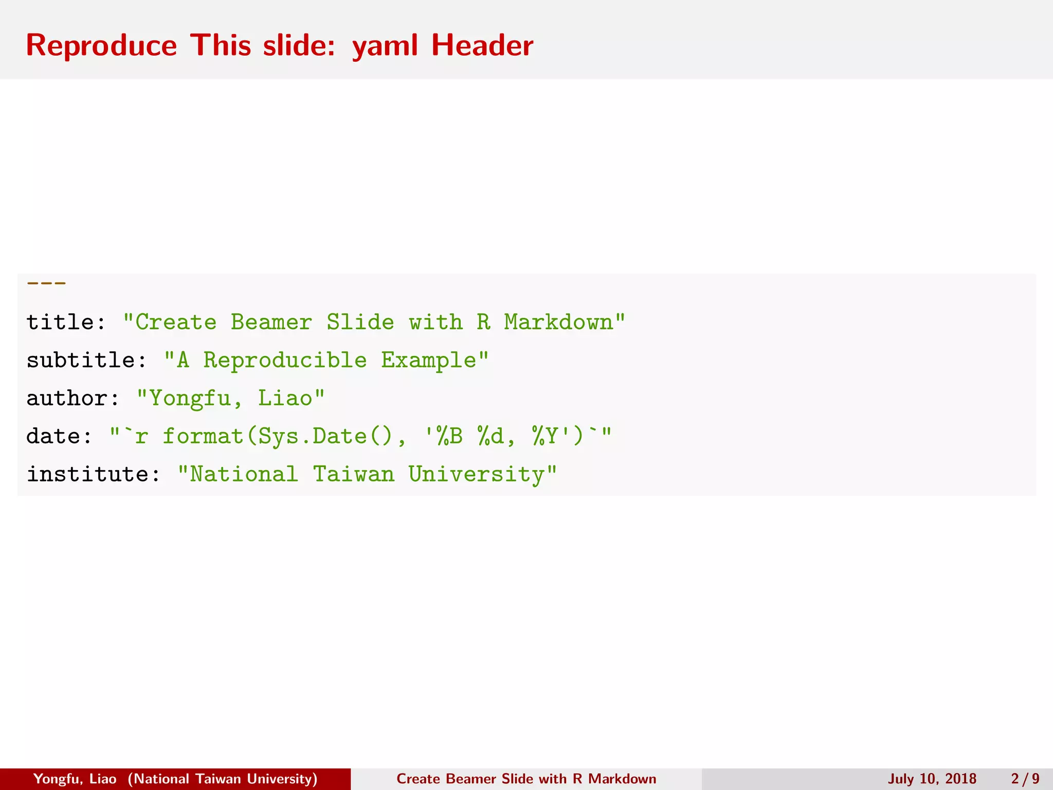Create Beamer Slide with R Markdown | PPT