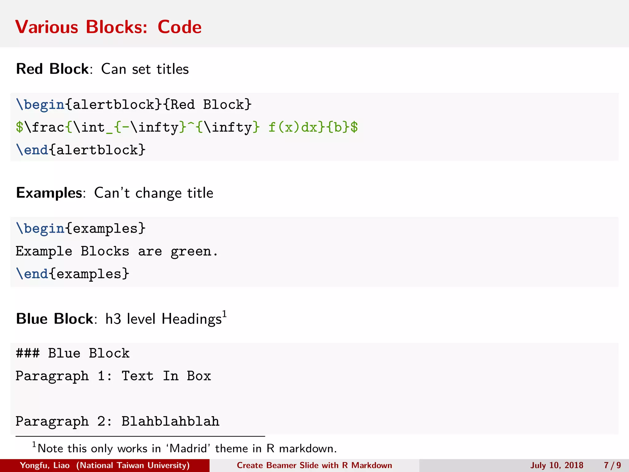 Create Beamer Slide with R Markdown | PPT