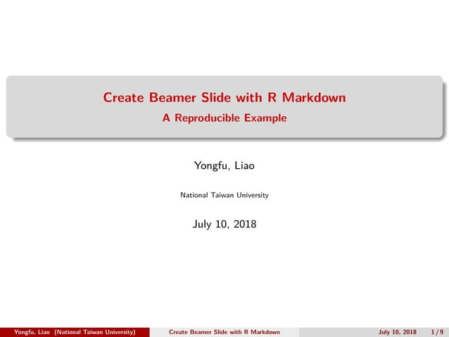Create Beamer Slide with R Markdown | PPT