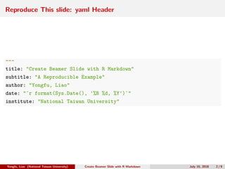 Create Beamer Slide with R Markdown | PPT