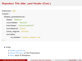 Create Beamer Slide with R Markdown | PPT