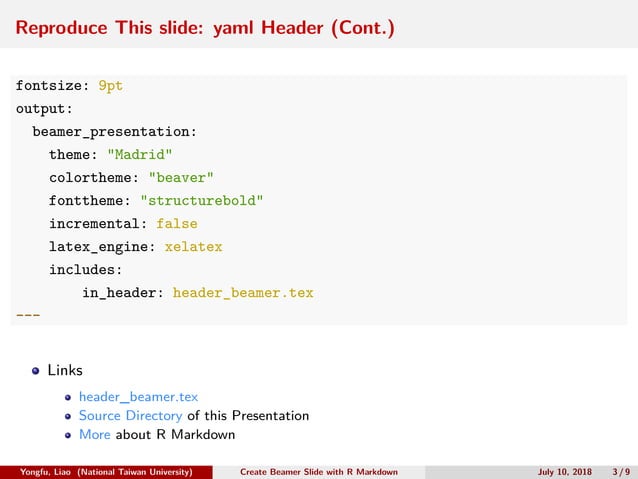 Create Beamer Slide With R Markdown Ppt 2167